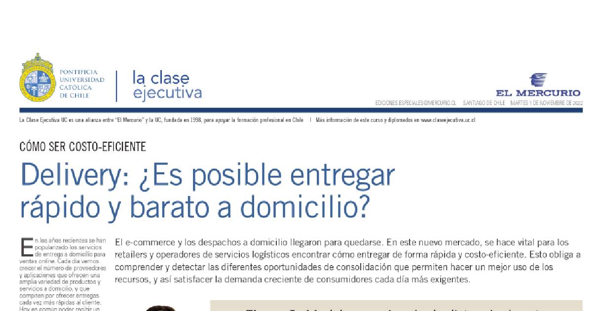 Delivery: ¿Es posible entregar rápido y barato a domicilio? - UC