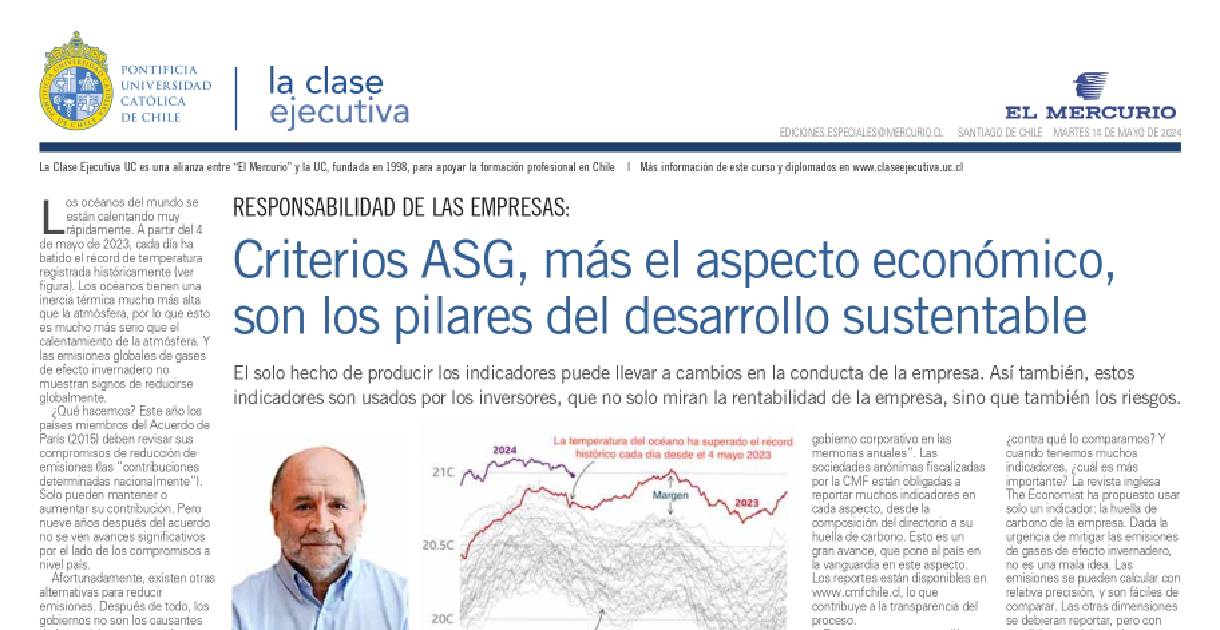Criterios ASG y el aspecto económico: pilares del desarrollo sustentable